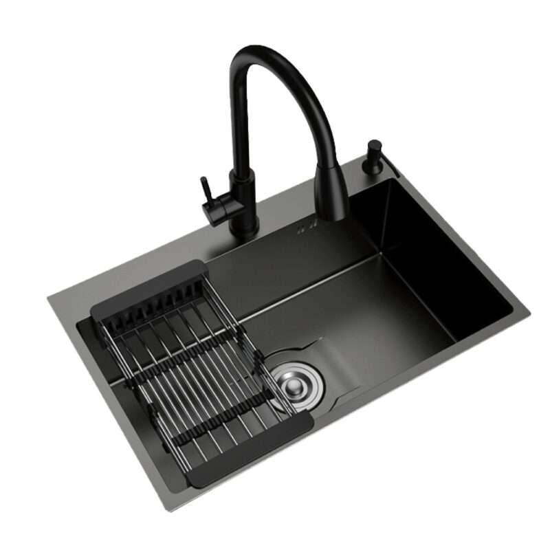 LAVATRASTOS CUADRADO COLOR NEGRO KIT COMPLETO (UNA FOSA) – Hexibo